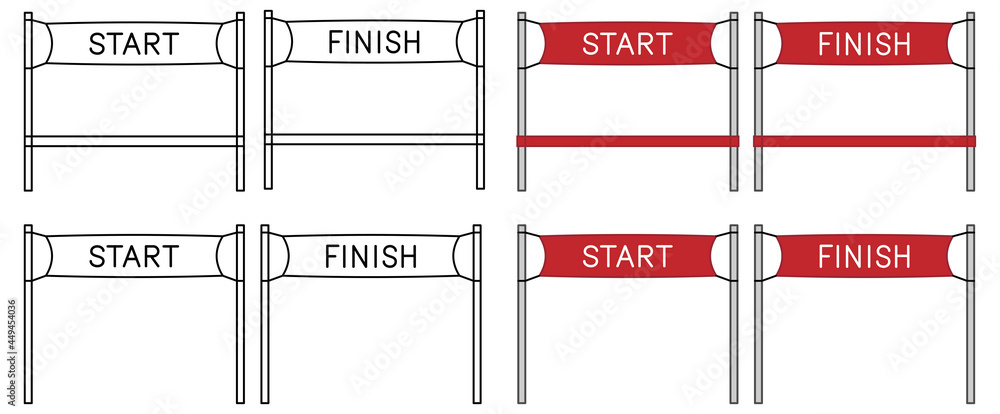Start and Finish line Banner for Race - Clipart Set Stock Vector ...