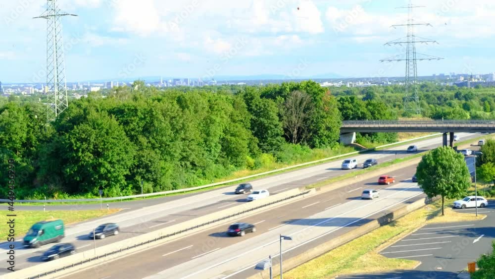 view from observation tower at Taunusblick service station on A5 ...