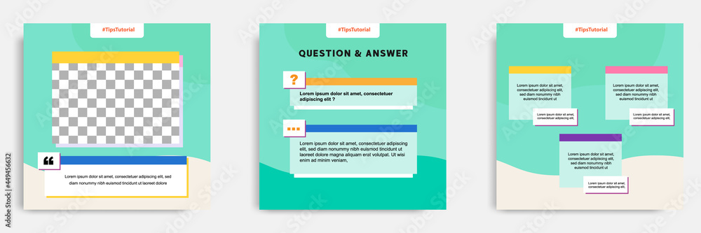 Social media faq, question, answer post banner layout template with ...