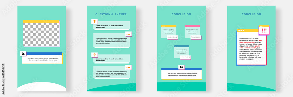 Social media faq, question, answer stories banner layout template with ...