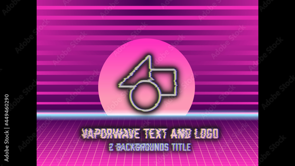 Vaporwave Text and Logo 2 Backgrounds Title Stock Template | Adobe Stock