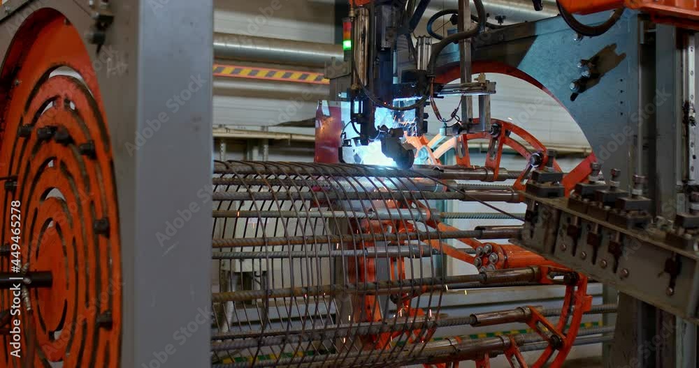 CNC metal welding, modern equipment at the factory. Process of welding ...