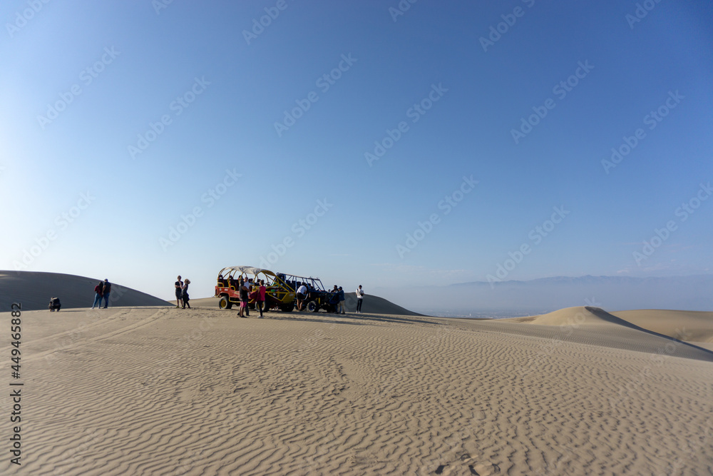 A buggy car on desert in Ica, Peru. taking buggy car is popular ...