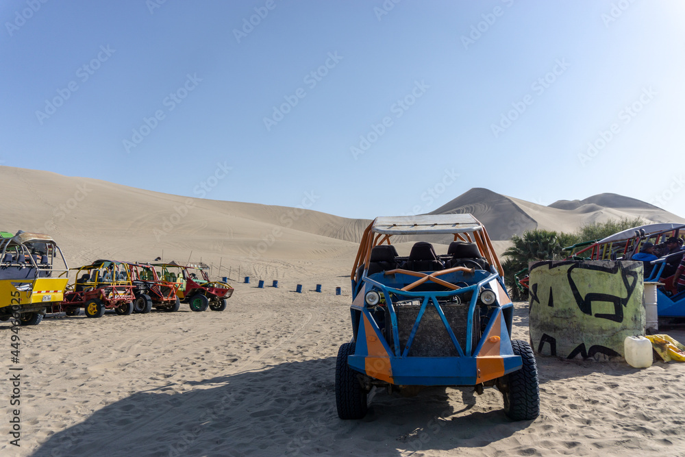 A buggy car on desert in Ica, Peru. taking buggy car is popular ...
