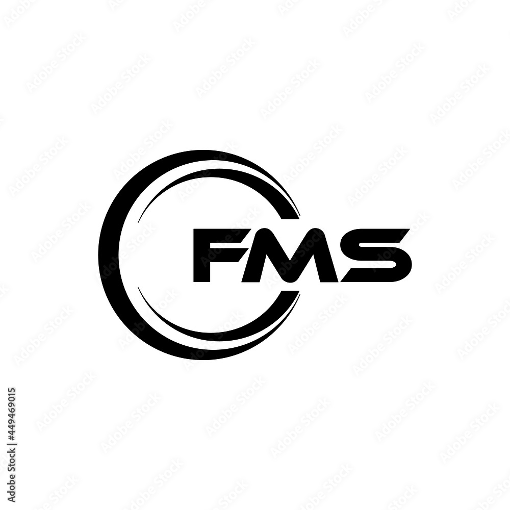 Vecteur Stock FMS letter logo design with white background in ...