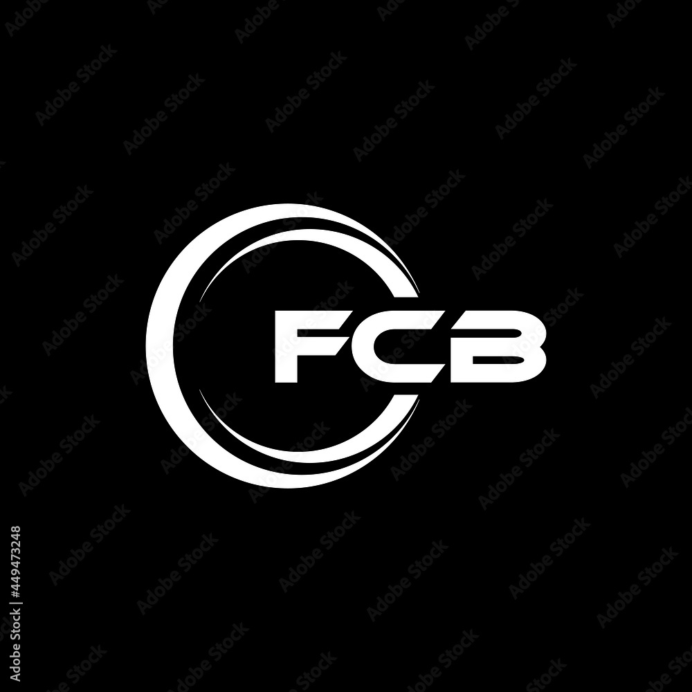 FCB letter logo design with black background in illustrator, vector ...
