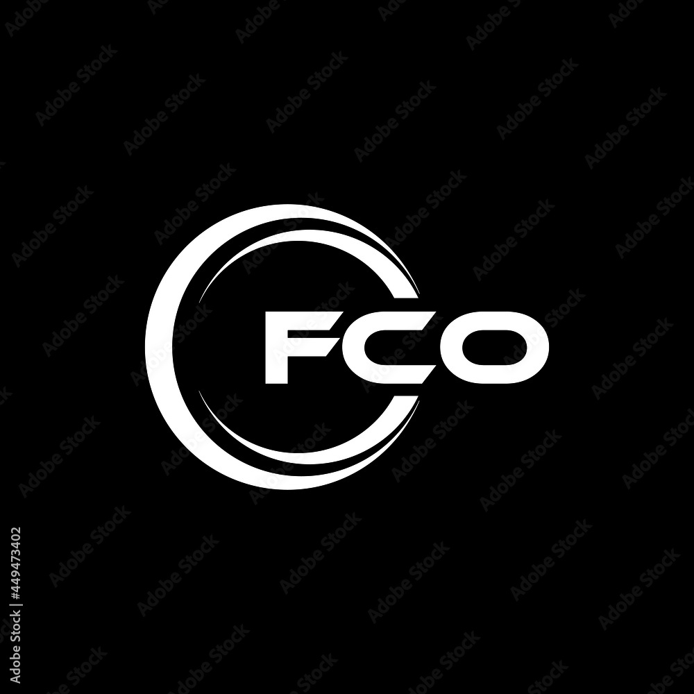 FCO letter logo design with black background in illustrator, vector ...