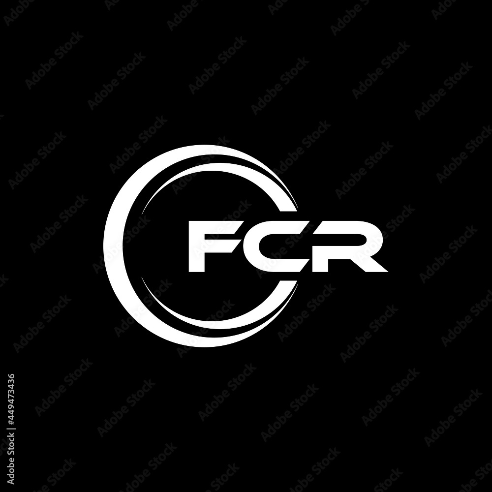 FCR letter logo design with black background in illustrator, vector ...