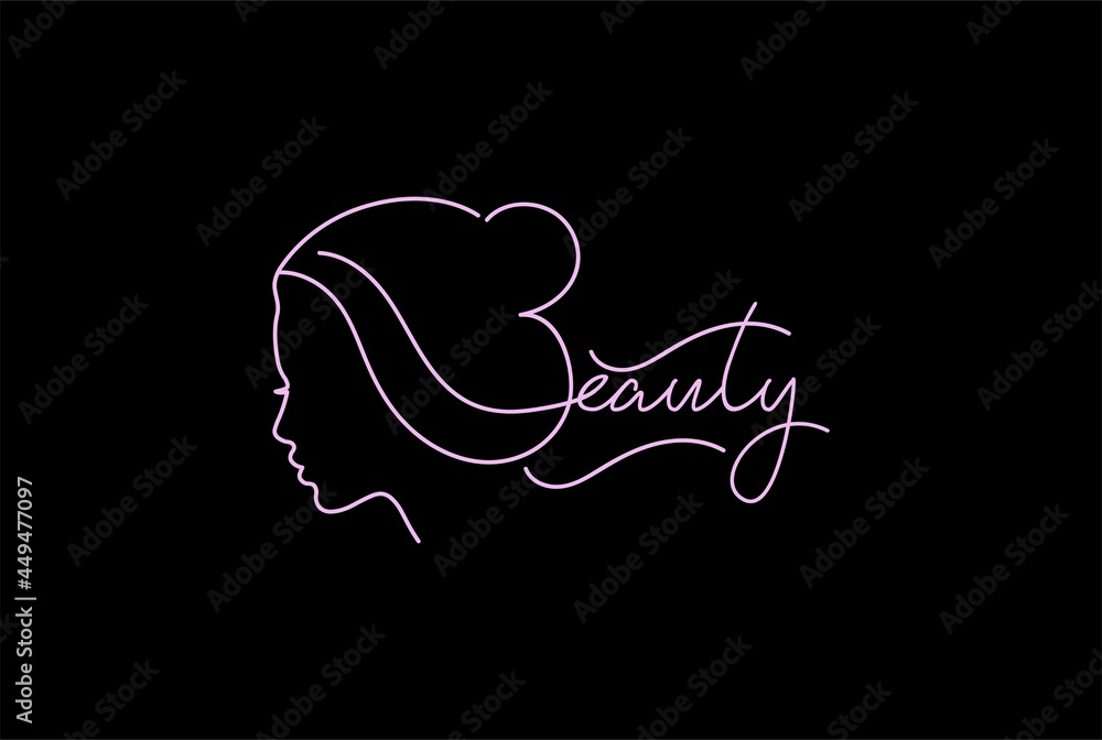 Woman Girl Female with Beauty Text Word Type Font Typography Logo ...