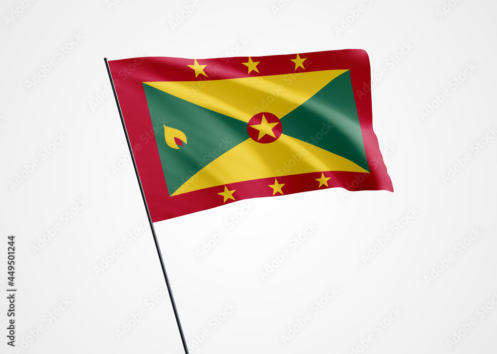 Grenada flying high in the isolated background. February 07 Grenada ...