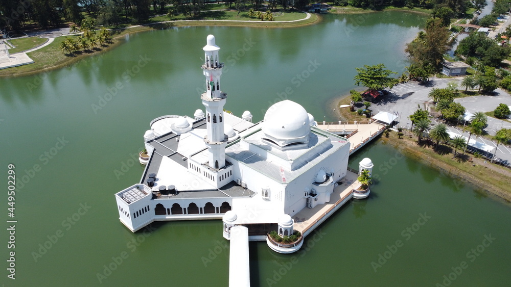 The famous floating mosque in Malaysia and Terengganu Stock Photo ...