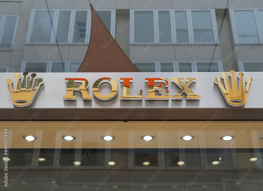 Rolex Logo at a store in Hamburg Stock Photo | Adobe Stock