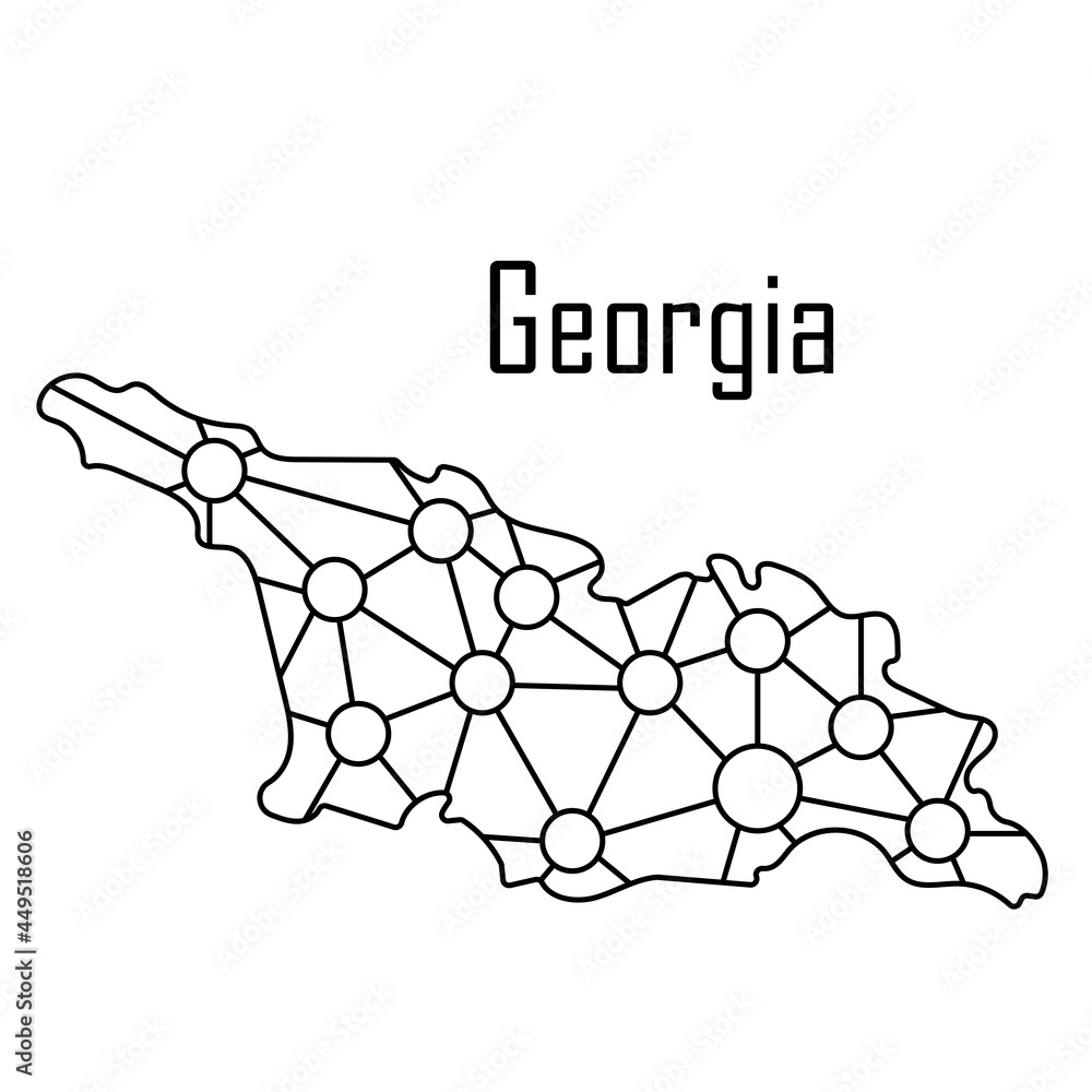 Georgia map icon, vector illustration in black isolated on white ...