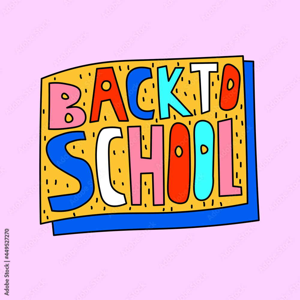 Vetor de vector sticker "back to school".Lettering for study and ...