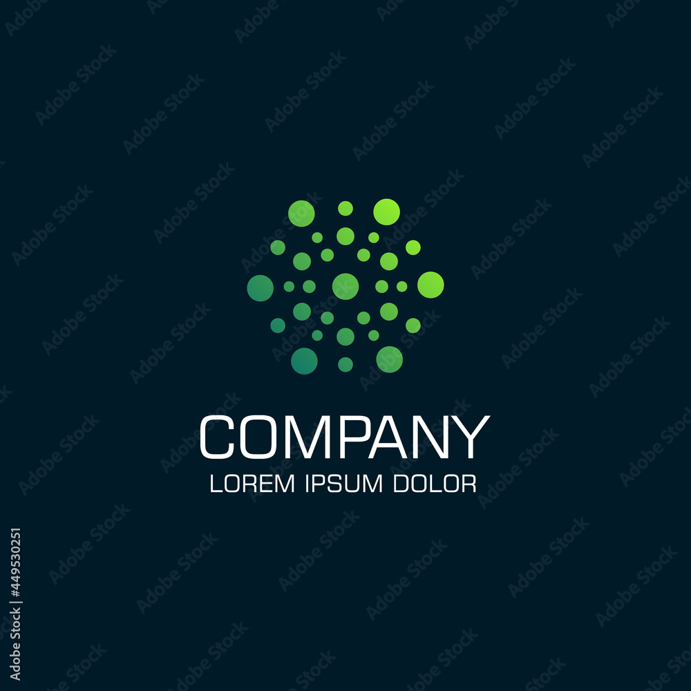 Techno logo. Digitial Technology Vector Design. Connect Dot Network ...