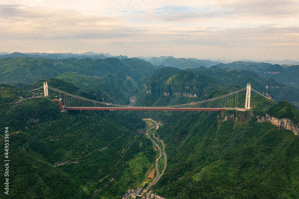 The Aizhai Bridge is a suspension bridge on the G65 Baotou–Maoming ...