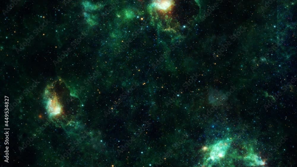 Loop Universe space exploration fly to star field and nebula in milky ...