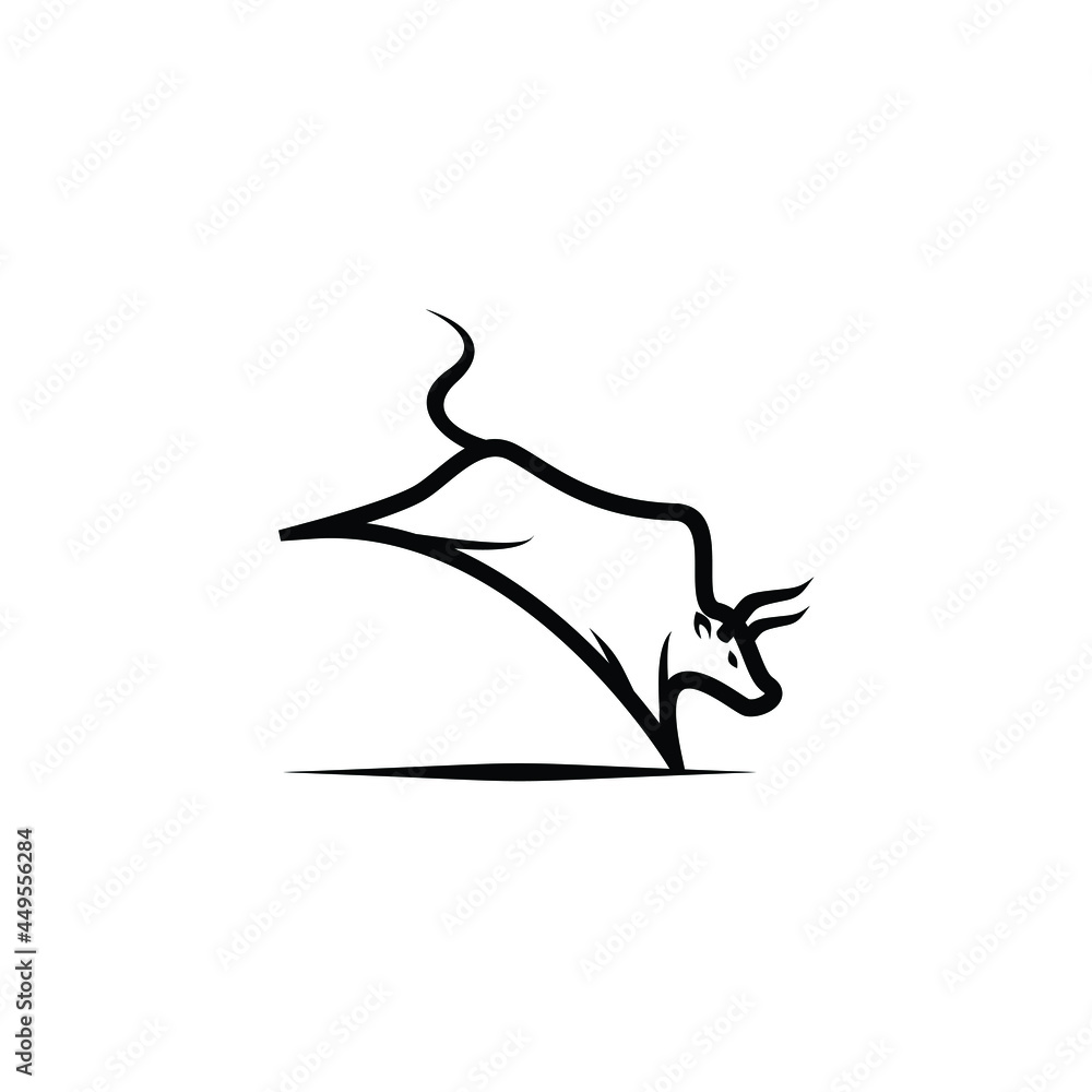 bucking bull cattle bison buffalo kick back rodeo matador logo design ...