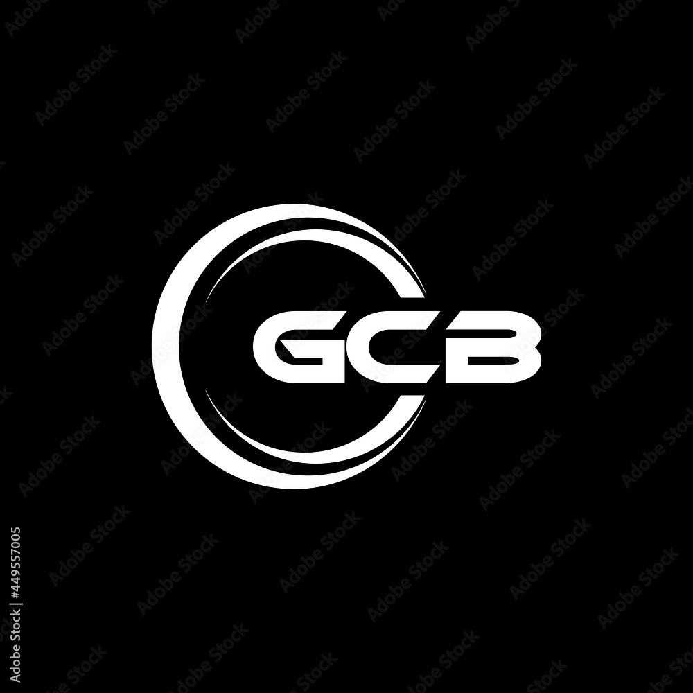 GCB letter logo design with black background in illustrator, vector ...