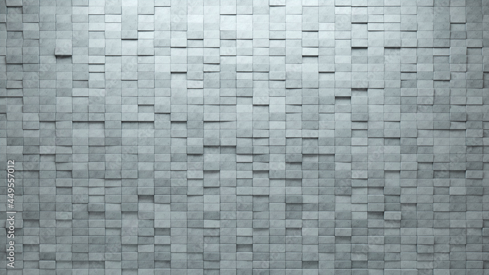 Futuristic, Rectangular Wall background with tiles. Concrete, tile ...