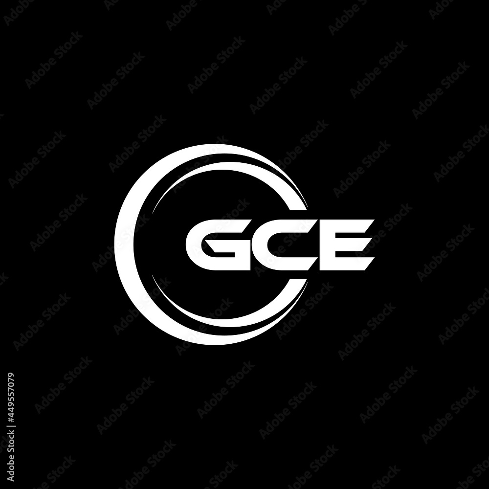 GCE letter logo design with black background in illustrator, vector ...