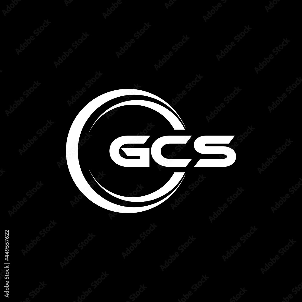 GCS letter logo design with black background in illustrator, vector ...