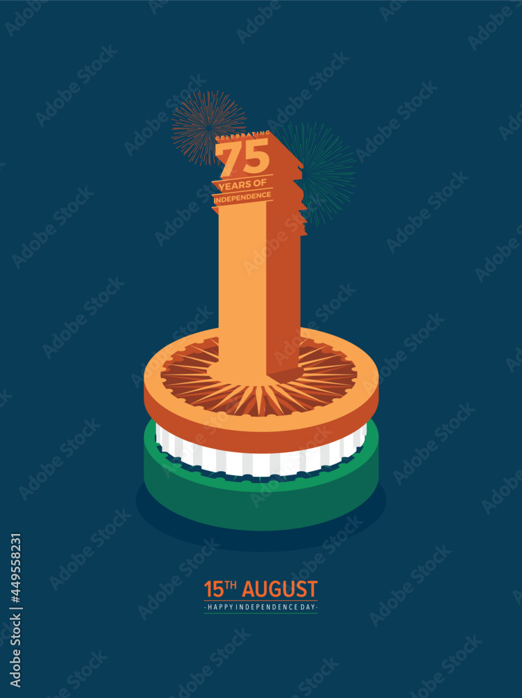 Celebrating the 75th year of India's Independence. Creative design for ...