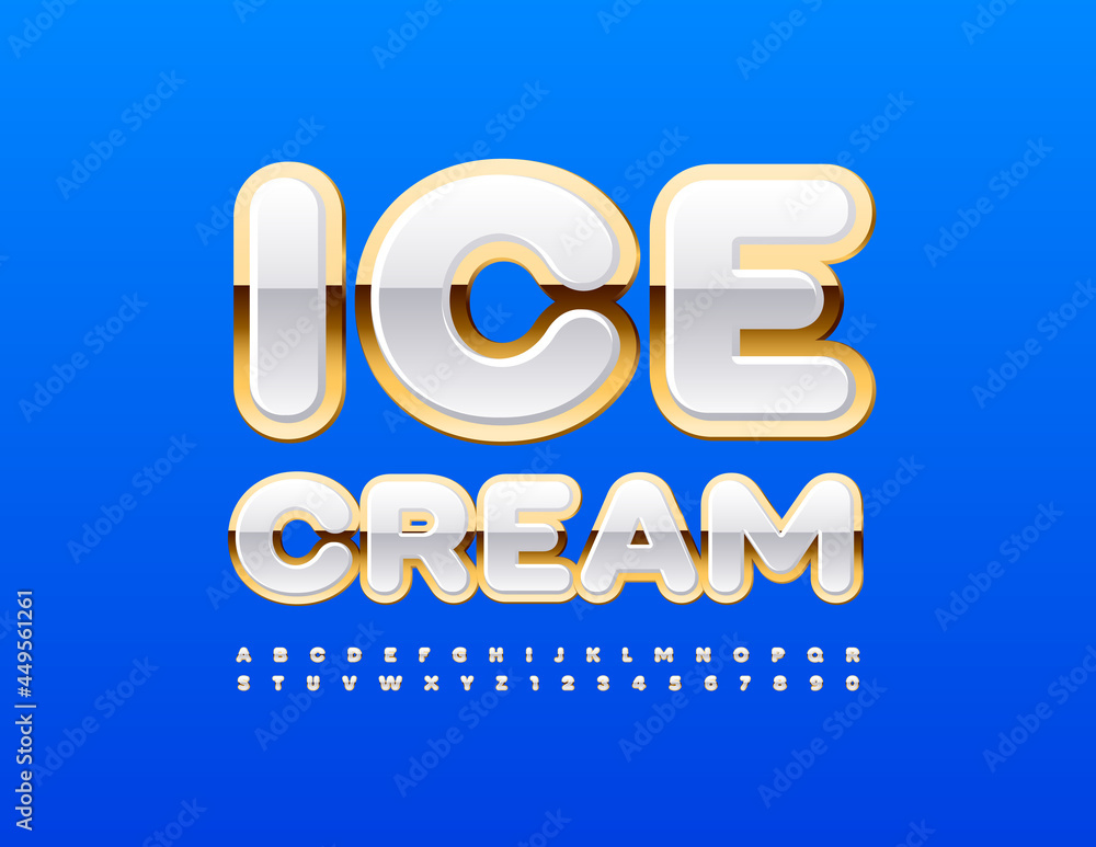 Vector sweet template Ice Cream. Chic Alphabet Letters and Numbers set ...