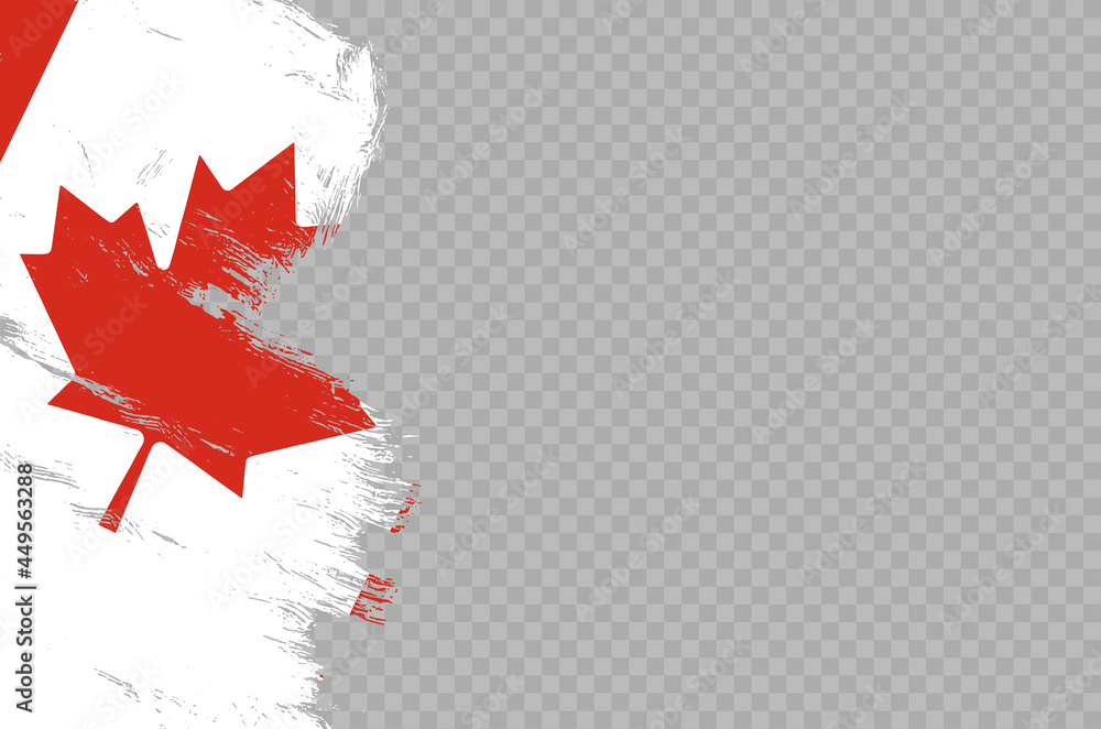 Canada flag with brush paint textured isolated on png or transparent ...