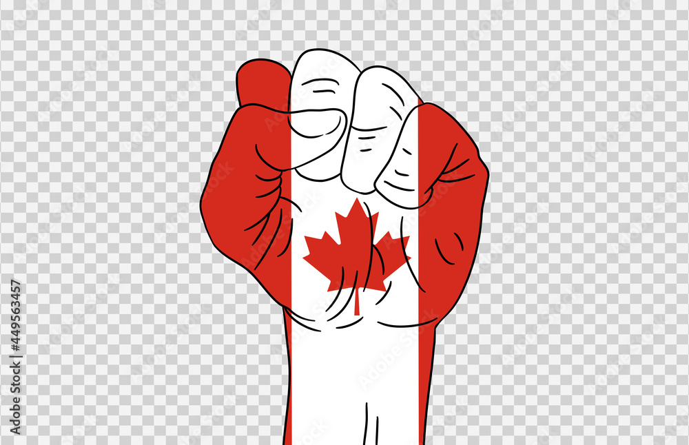 Canada flag colored hand isolated on png or transparent background ...