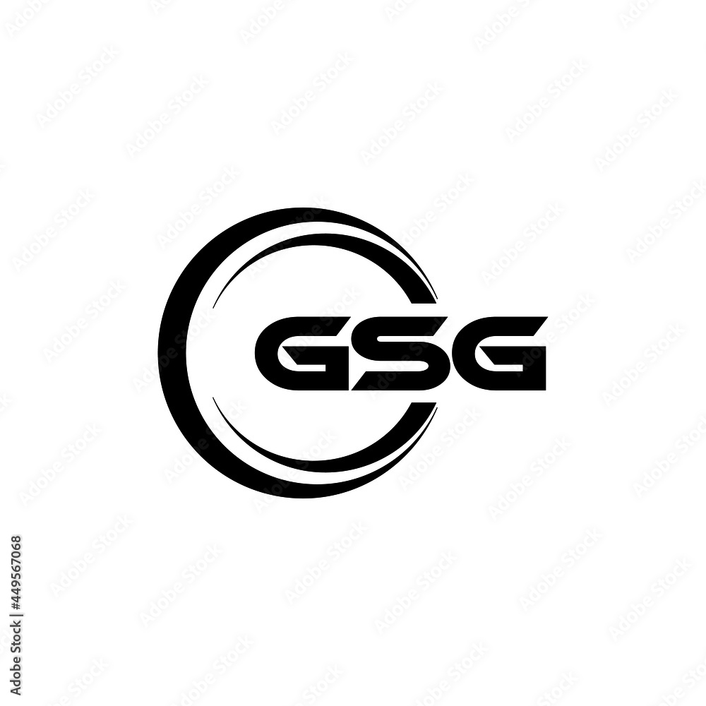 GSG letter logo design with white background in illustrator, vector ...