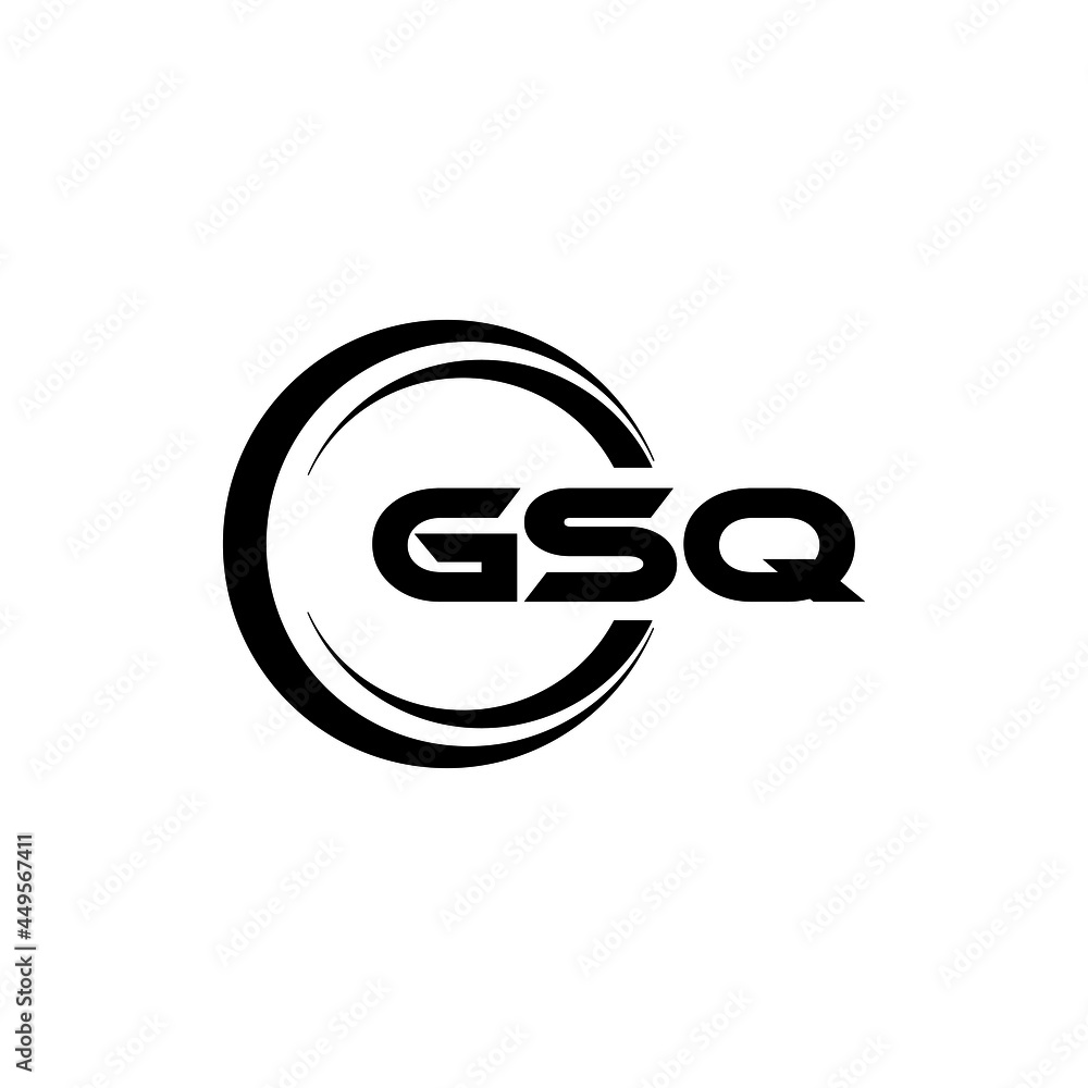 GSQ letter logo design with white background in illustrator, vector ...