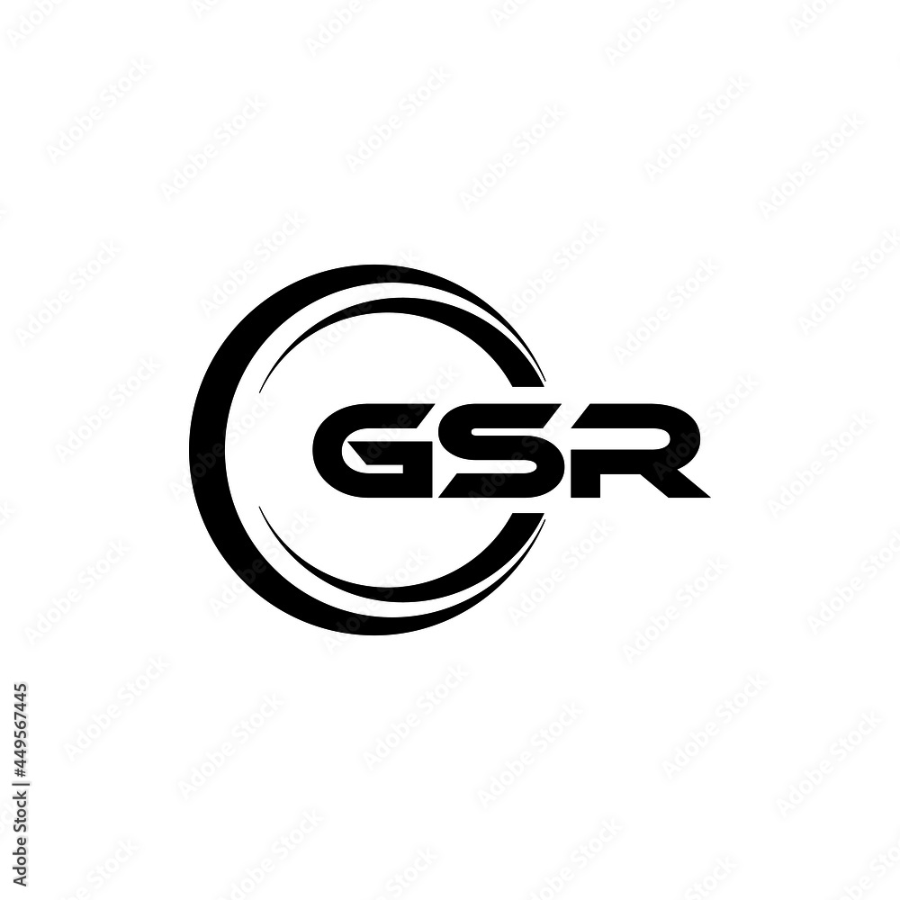 GSR letter logo design with white background in illustrator, vector ...