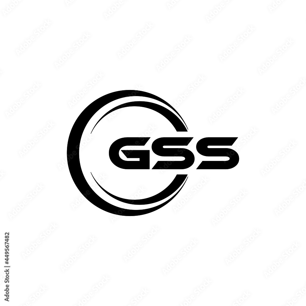 GSS letter logo design with white background in illustrator, vector ...