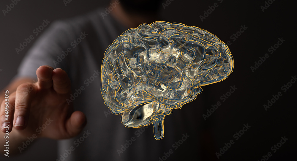 Human brain activity with plexus lines.. External cerebral connections ...