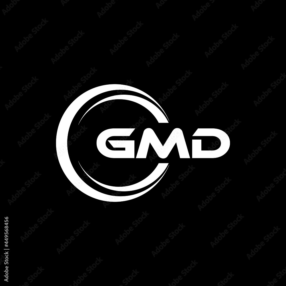 GMD letter logo design with black background in illustrator, vector ...