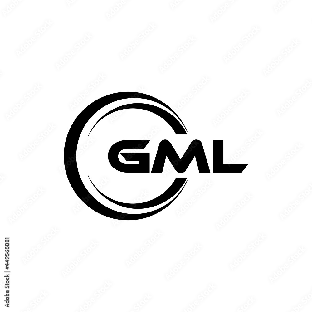 GML letter logo design with white background in illustrator, vector ...