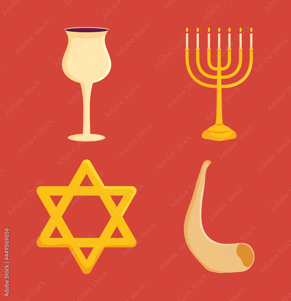 Jewish symbols set Stock Vector | Adobe Stock