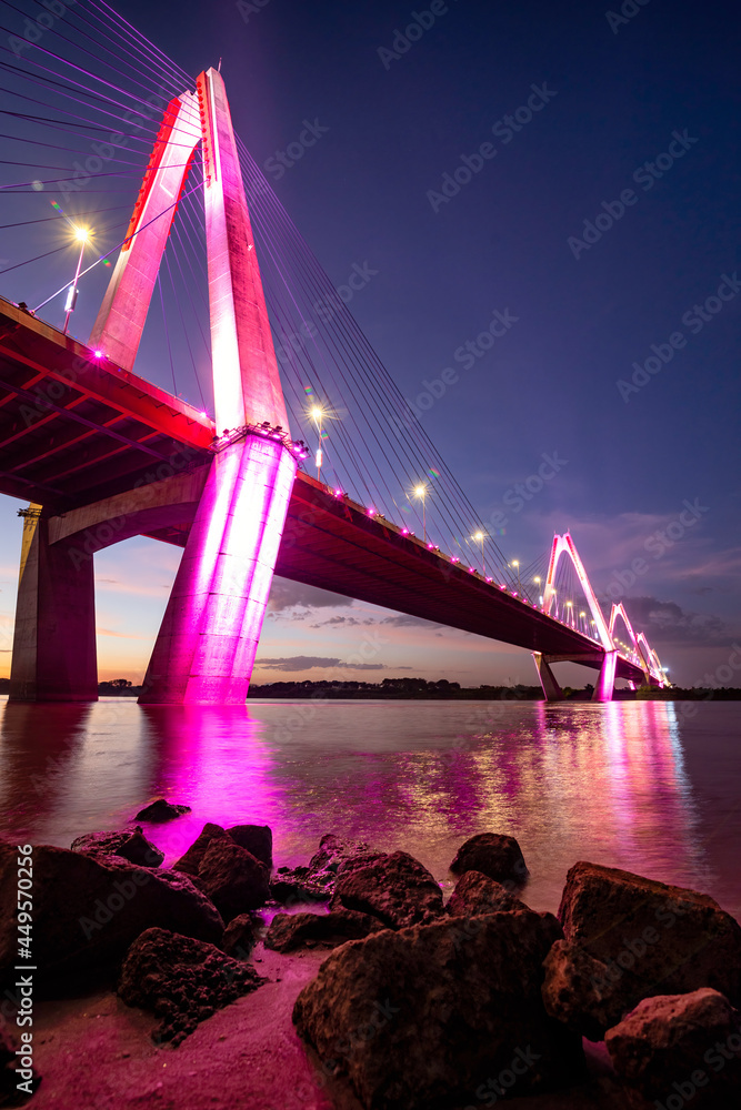 The Nhat Tan Bridge is a cable-stayed bridge crossing the Red River in ...