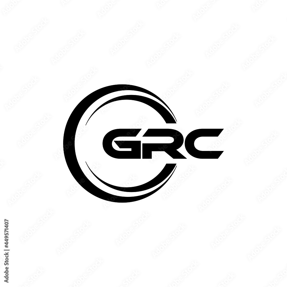 Vecteur Stock GRC letter logo design with white background in ...