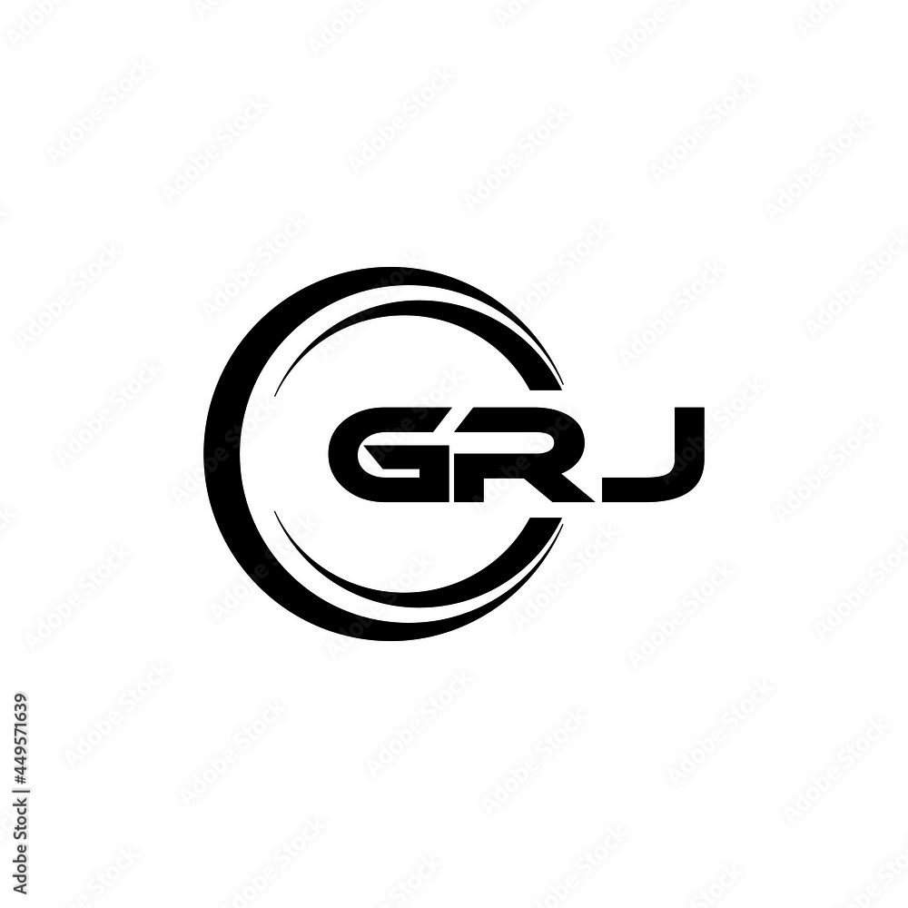 GRJ letter logo design with white background in illustrator, vector ...