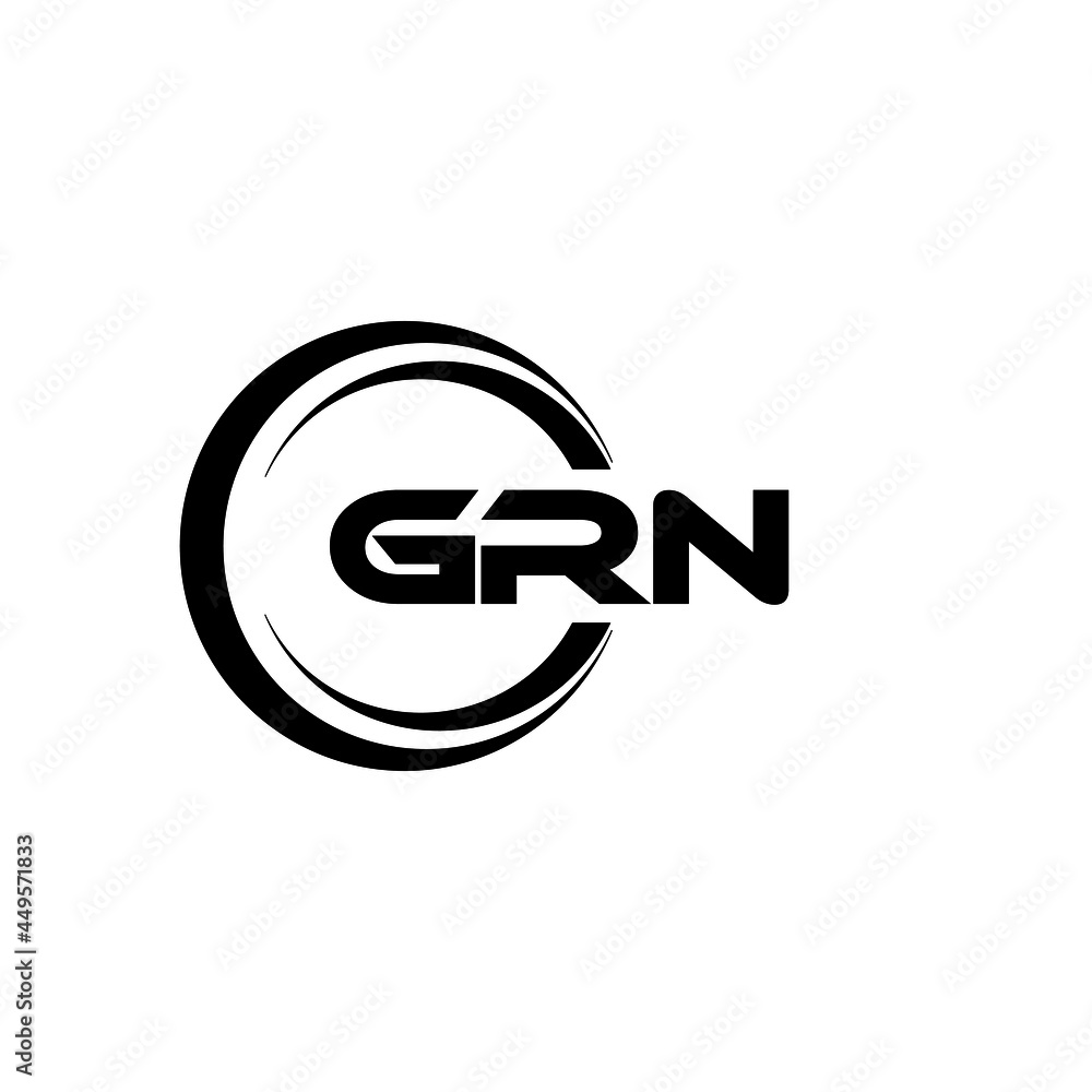 GRN letter logo design with white background in illustrator, vector ...