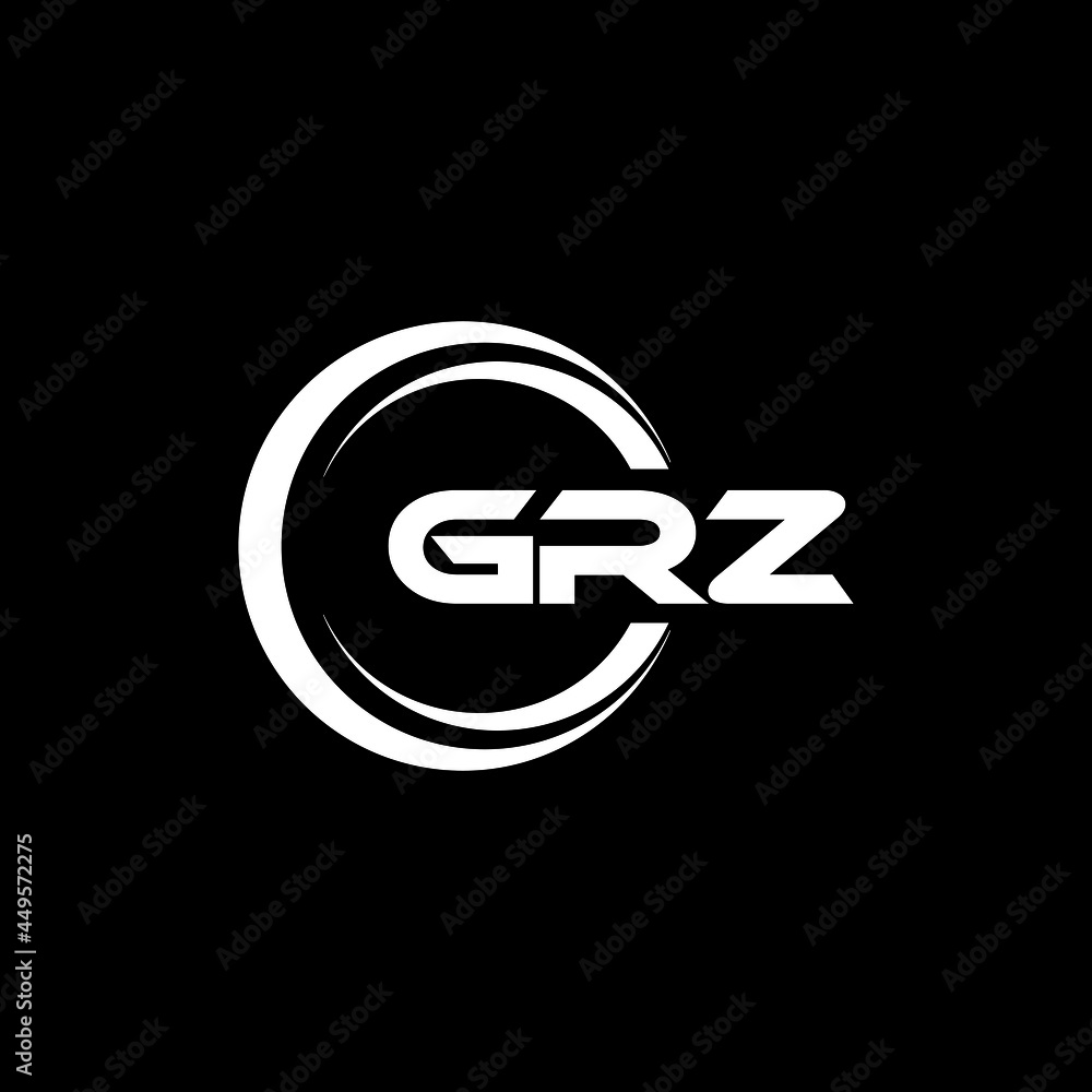 GRZ letter logo design with black background in illustrator, vector ...