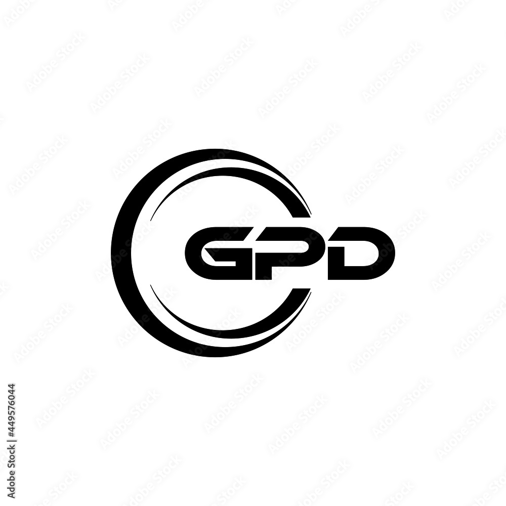 GPD letter logo design with white background in illustrator, vector ...