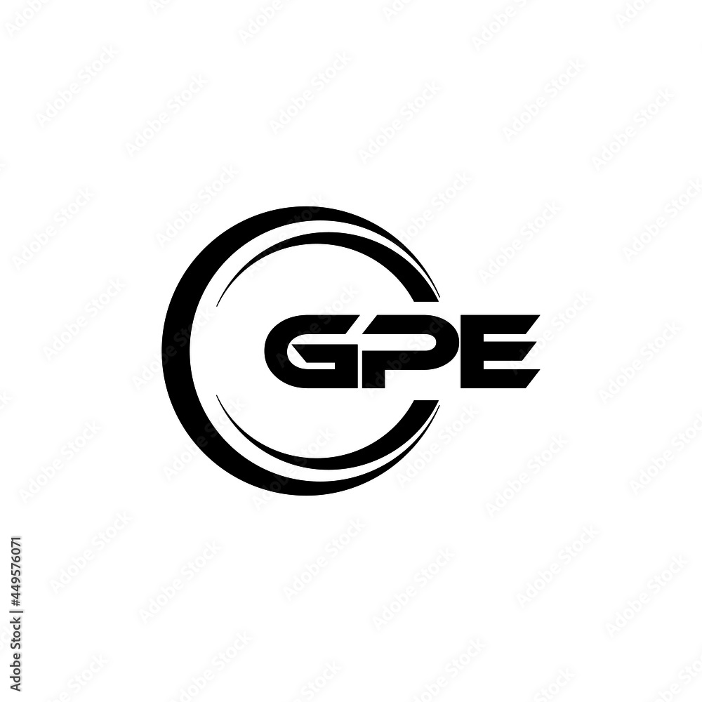 GPE letter logo design with white background in illustrator, vector ...