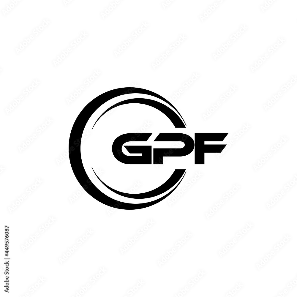 GPF letter logo design with white background in illustrator, vector ...