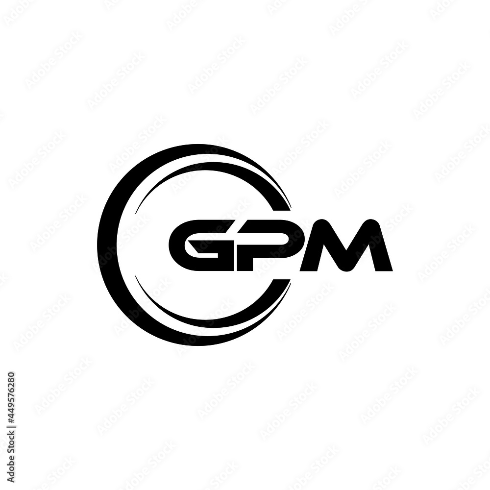 GPM letter logo design with white background in illustrator, vector ...