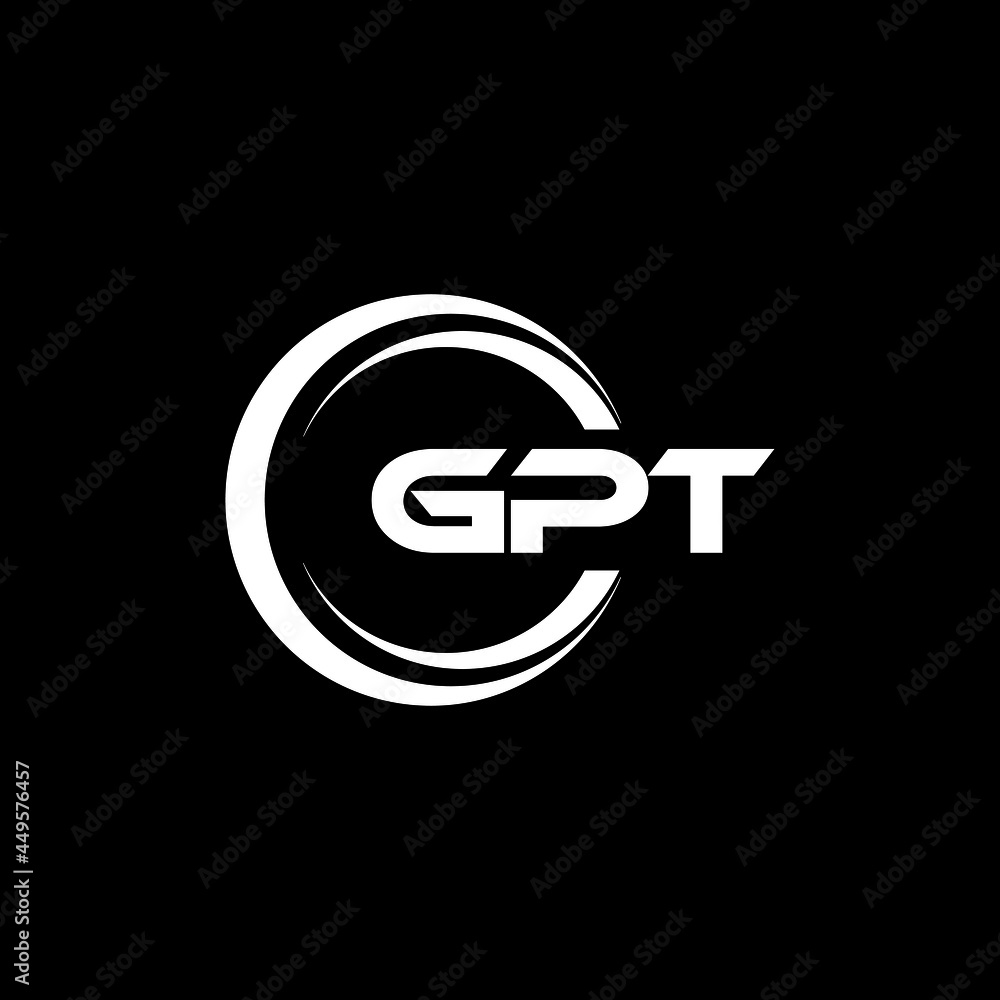 GPT letter logo design with black background in illustrator, vector ...