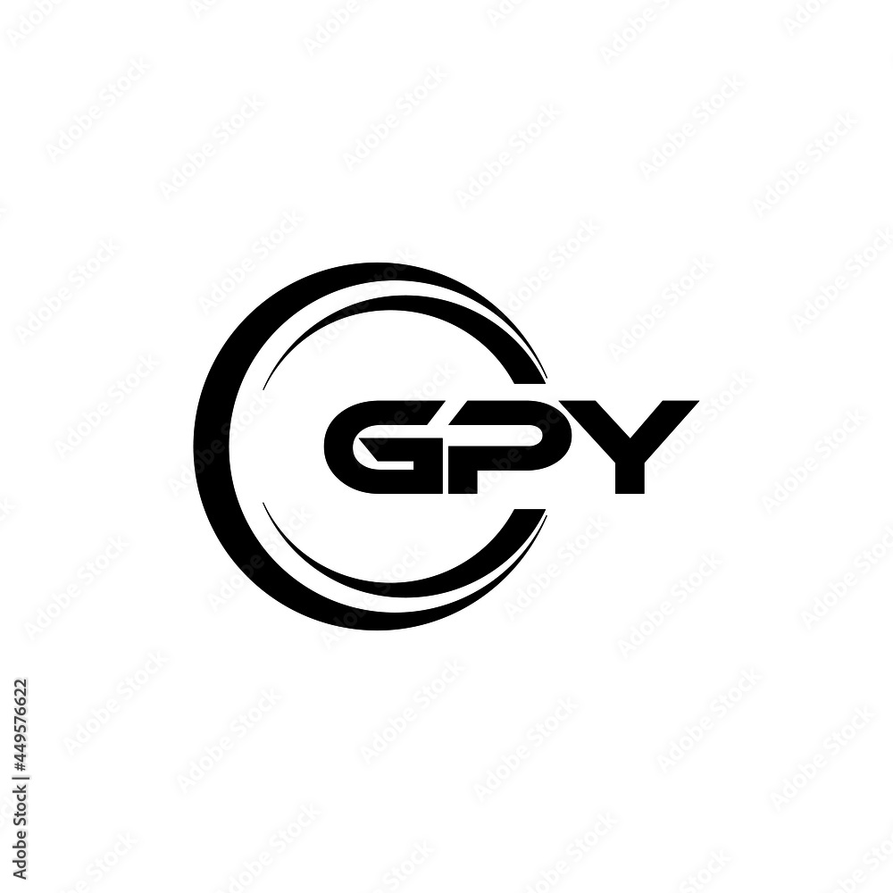 GPY letter logo design with white background in illustrator, vector ...