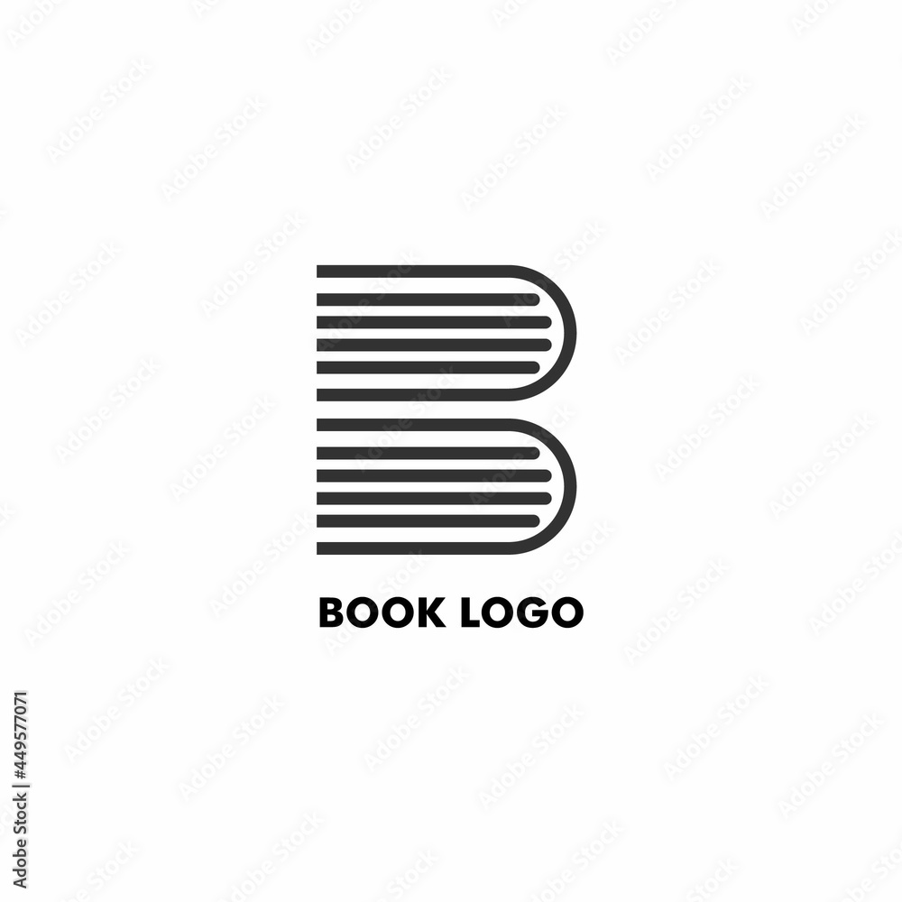 Logo Symbol Letter B Book Outline Simple Education Bookstore Template ...